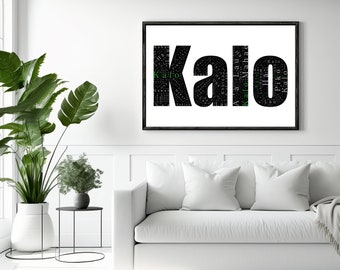 Kalo Word Art Silhouette with Color Digital Print Download - Etsy
