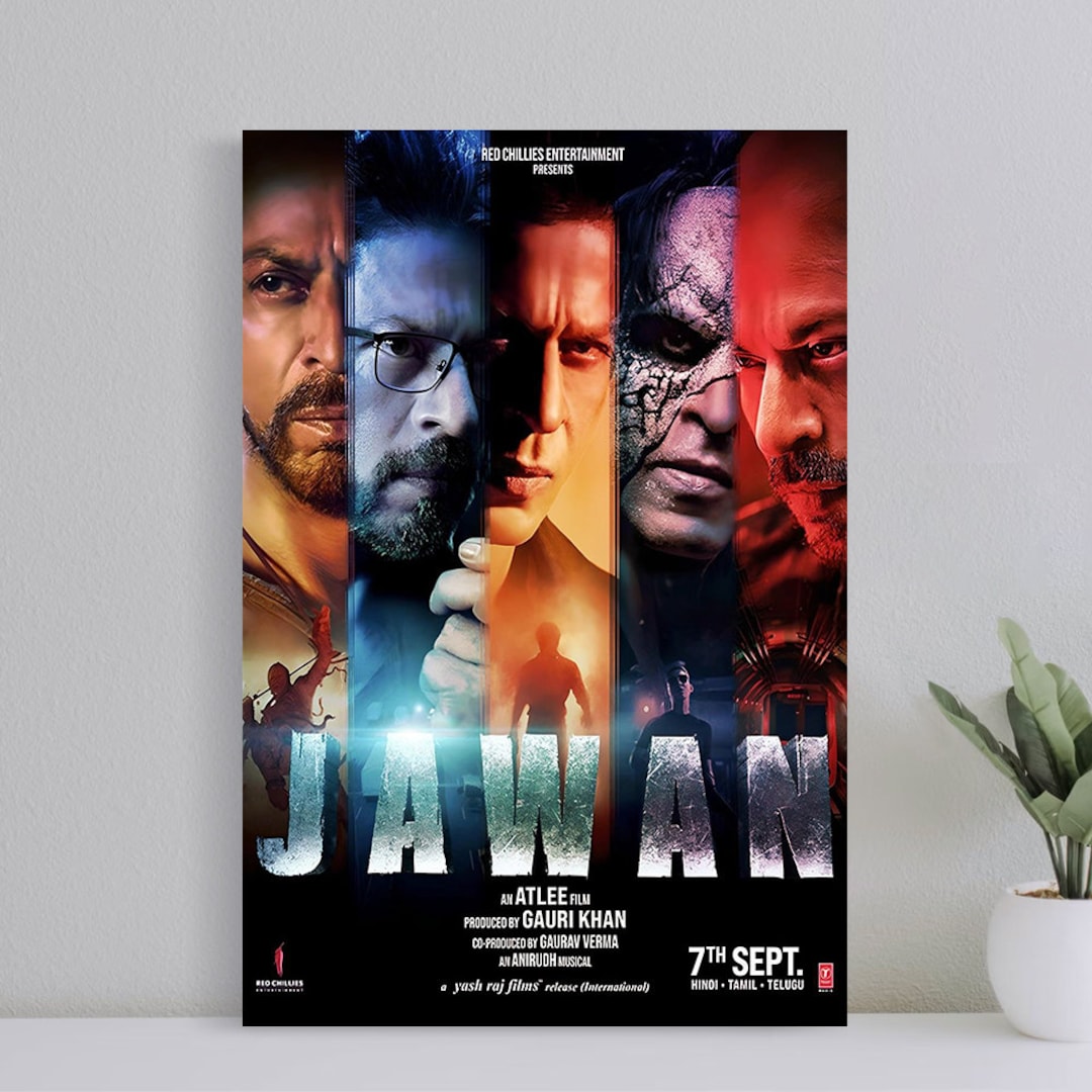 Jawan Movie Poster, Jawan 2023 Film Print, Wall Art Film Print, Art ...