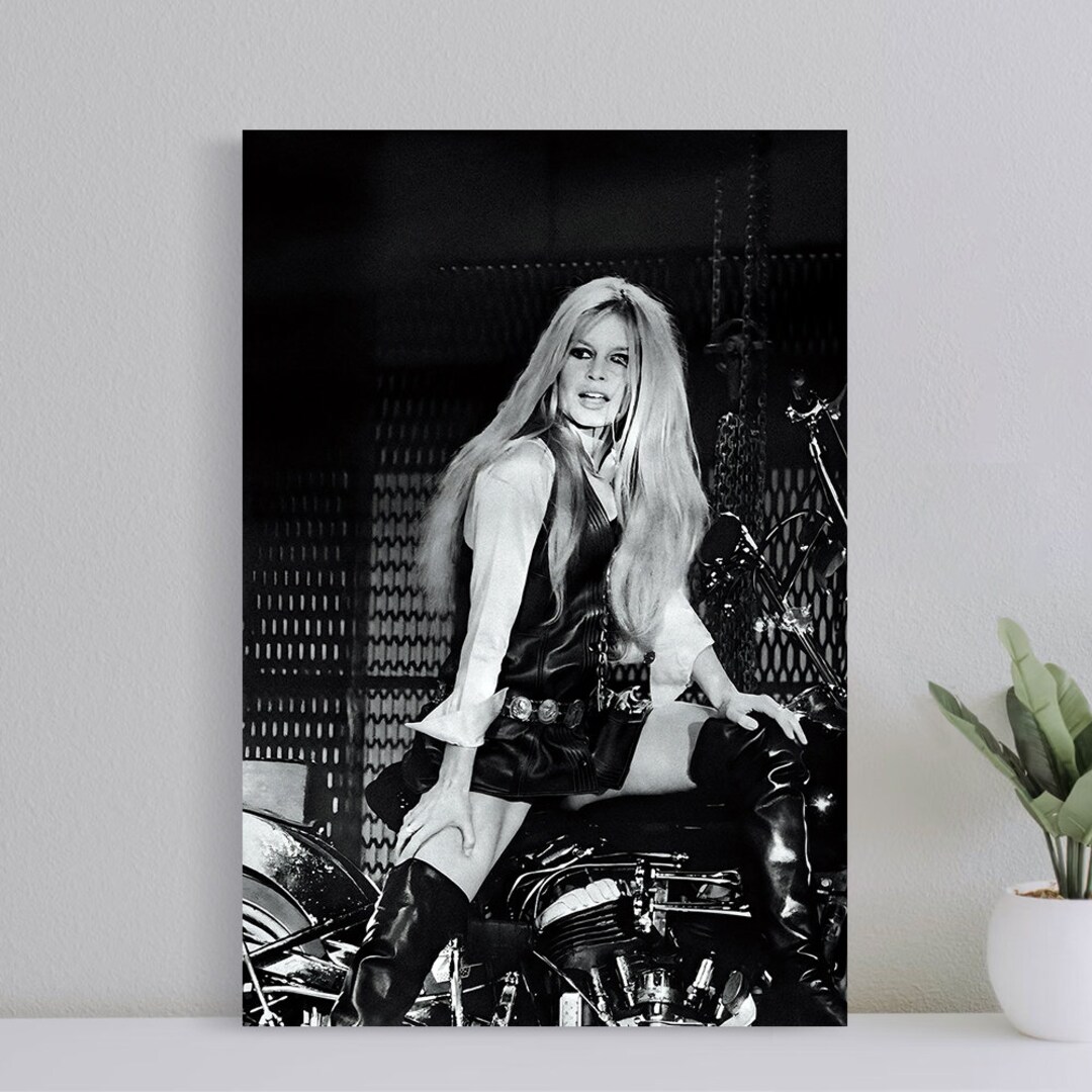 Brigitte Bardot Harley Davidson Vintage Poster Wall Art - Etsy