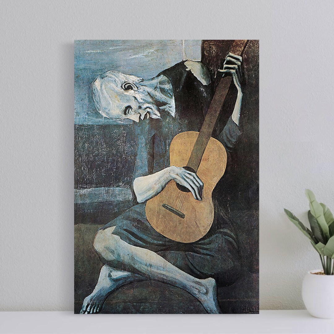 Pablo Picasso Old Guitarist Poster, Wall Art Canvas Print, Art Poster ...