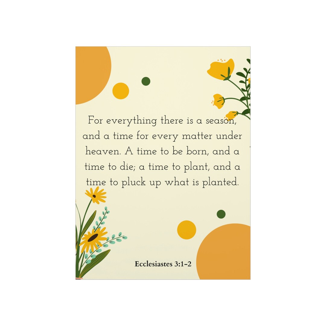 Ecclesiastes 3:1-2 Poster - Bible Verse Quotes - Etsy