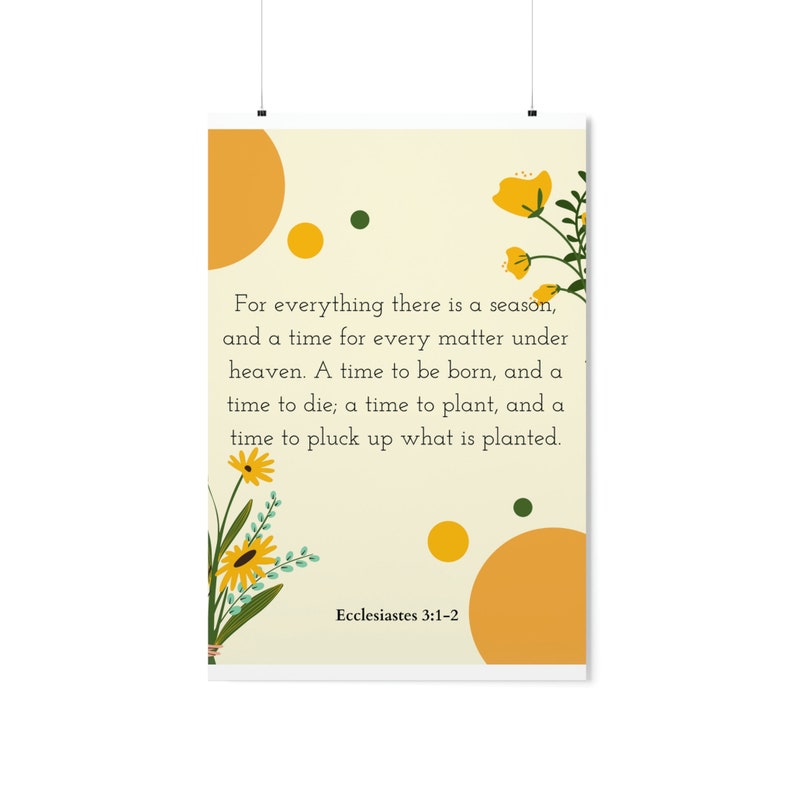 Ecclesiastes 3:1-2 Poster Bible Verse Quotes - Etsy