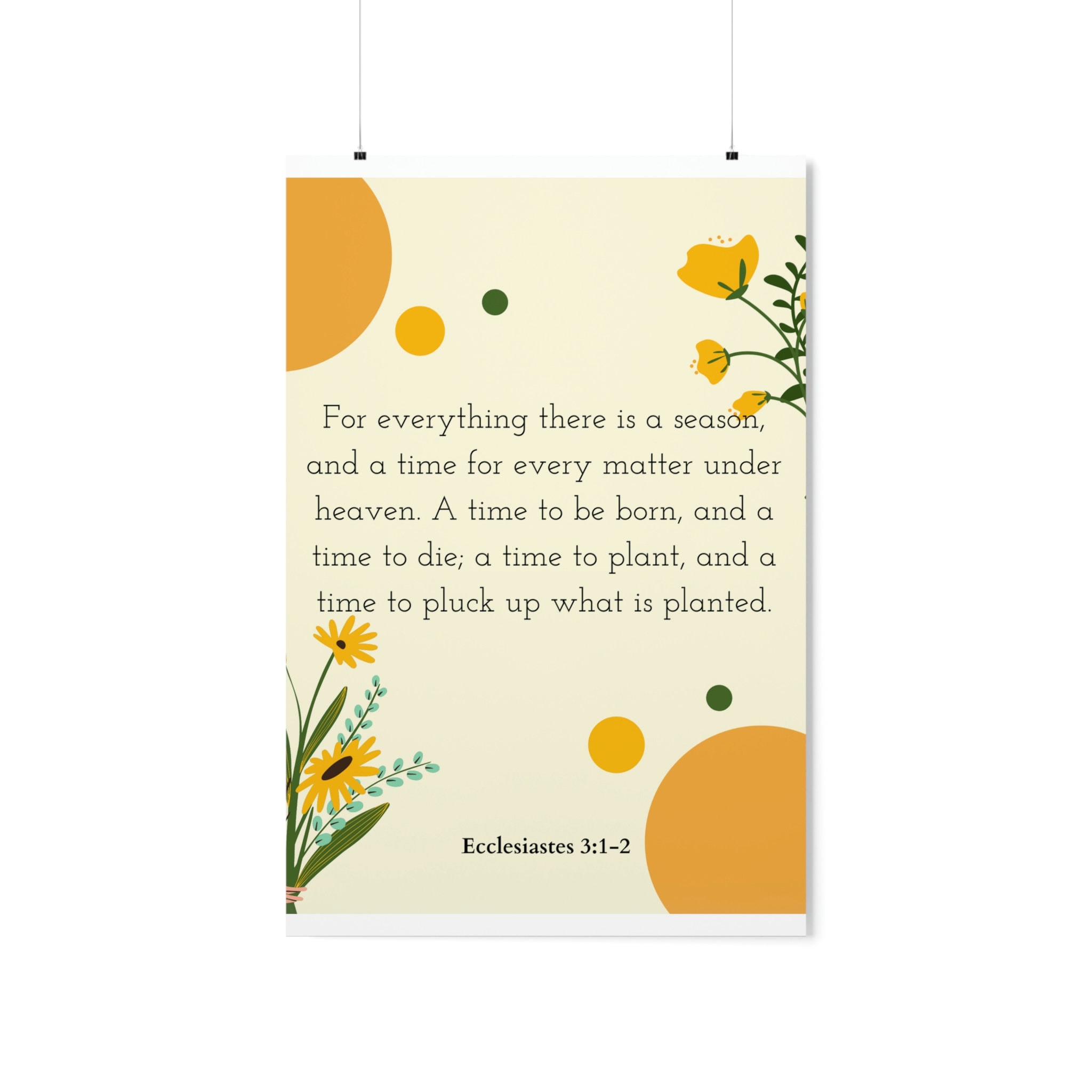 Ecclesiastes 3:1-2 Poster Bible Verse Quotes - Etsy