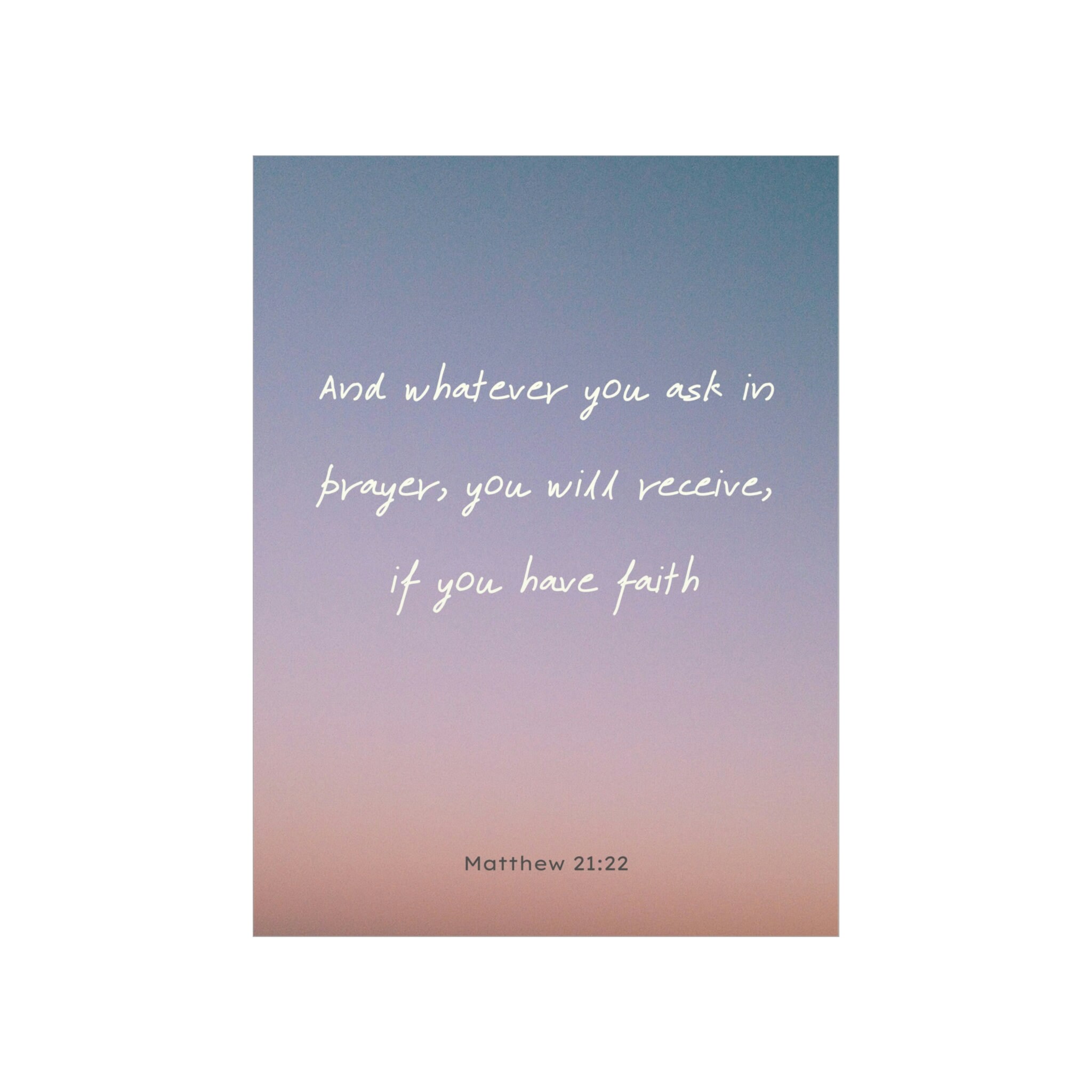 Matthew 21:22 Poster Bible Verse Quotes - Etsy