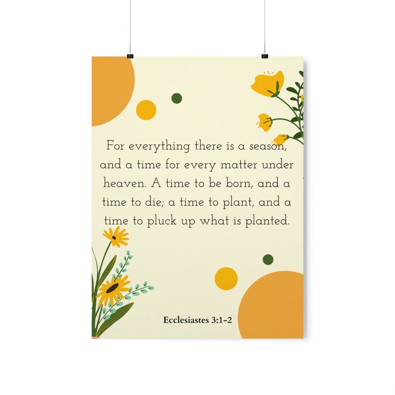 Ecclesiastes 3:1-2 Poster Bible Verse Quotes - Etsy