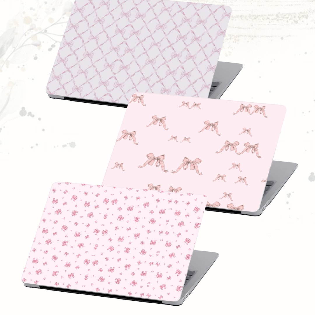 Cute Bow Mac Book Case Pink Bow Laptop Cover, Ribbon Hard Bumper ...