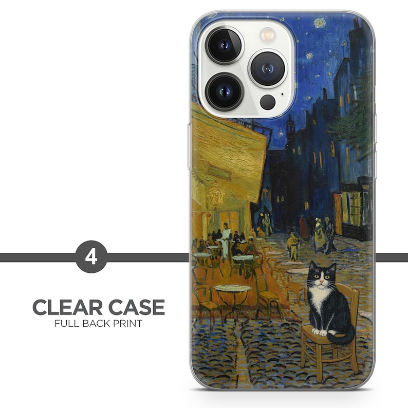 Van Gogh Cat Phone Case Personalized Funny Art Cover TPU Gel - iPhone ...