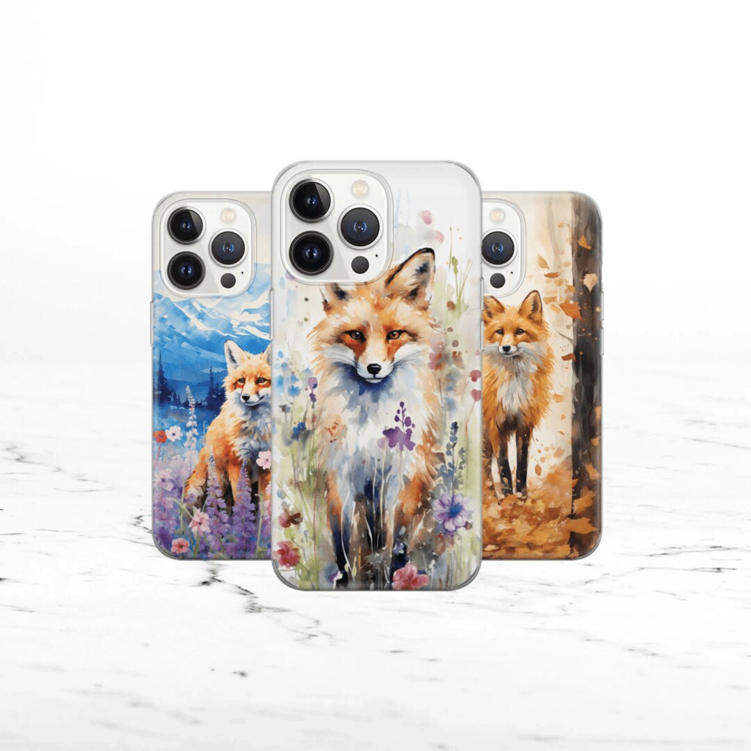 Watercolor Fox Phone Case: Forest Animals TPU Cover for Iphone, Samsung ...