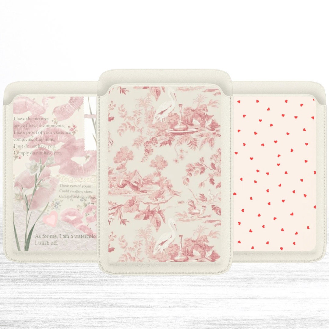 Pink Coquette Wallet for Magsafe, Magnetic Leather Floral Pattern Card ...