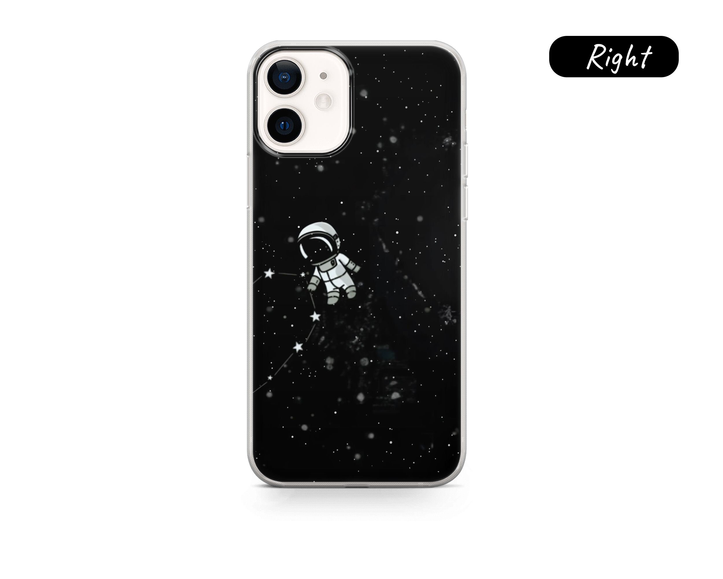 Cartoon Astronaut Couple Matching Phone Cases iPhone 15, 14, 13, 12 Pro ...
