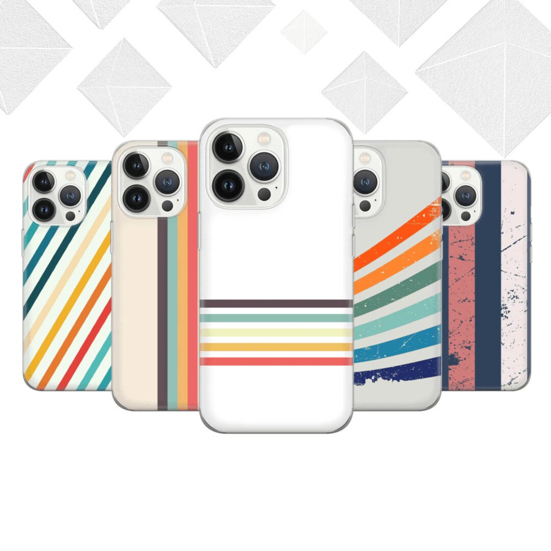 Retro Stripes Phone Case Aesthetic Vintage Cover for iPhone 17 Pro Max ...