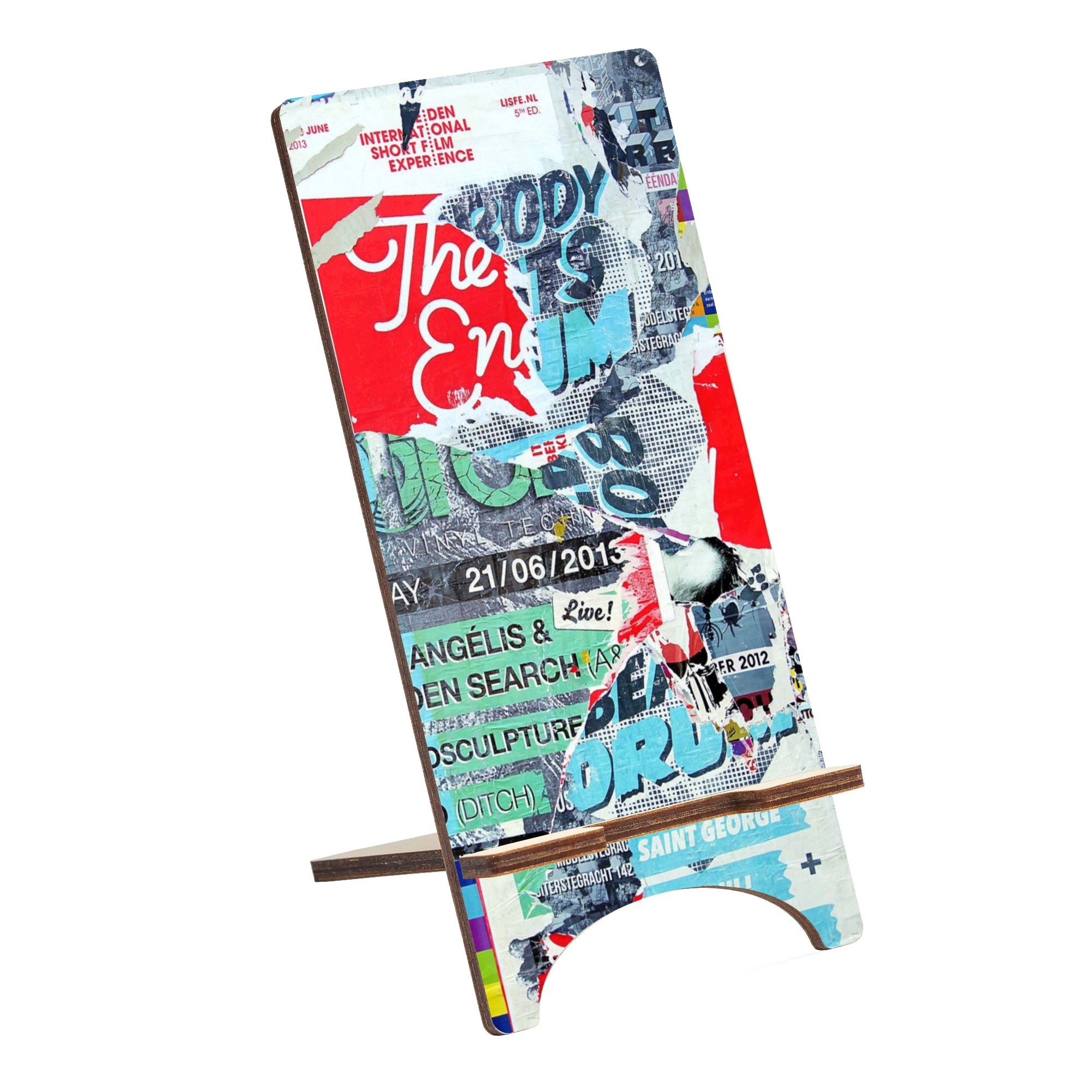 Urban Art Wood Phone Stand, Basquiat Art Holder for iPhone 14 13 12 11 ...