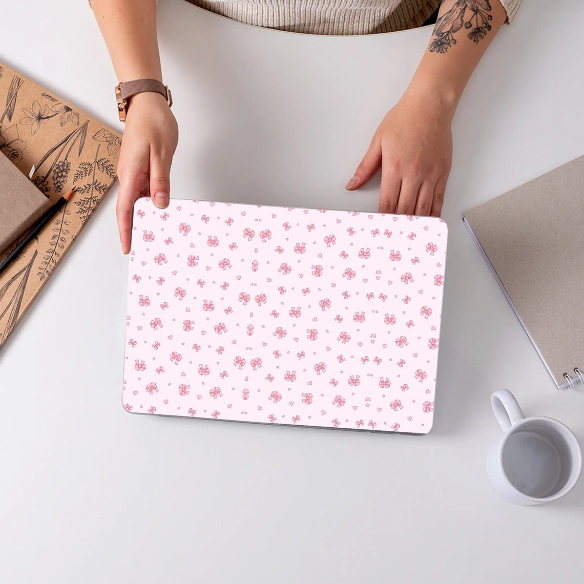 Cute Bow Mac Book Case Pink Bow Laptop Cover Ribbon Hard - Etsy