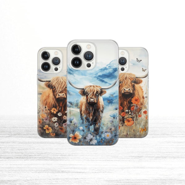 Watercolour Highland Cow Phone Case - Etsy