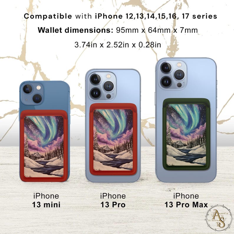 Northern Lights Leather Magsafe Wallet Aurora Borealis Card Holder for ...