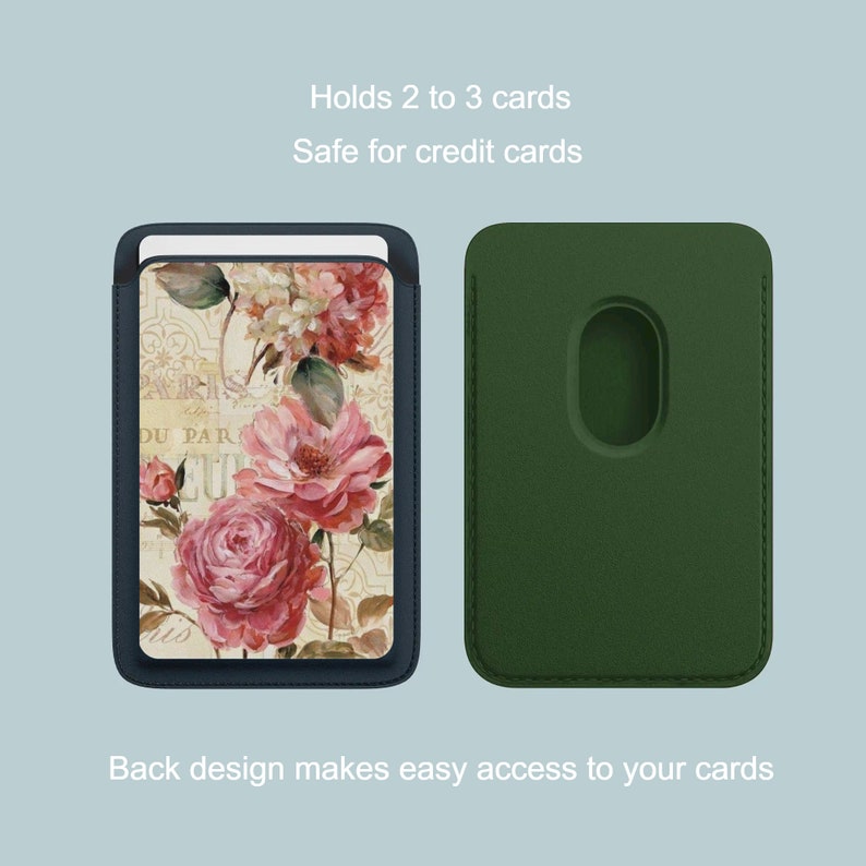 Pink Vintage Magsafe Wallet, Magnetic Pink Coquette Wallet Compatible ...