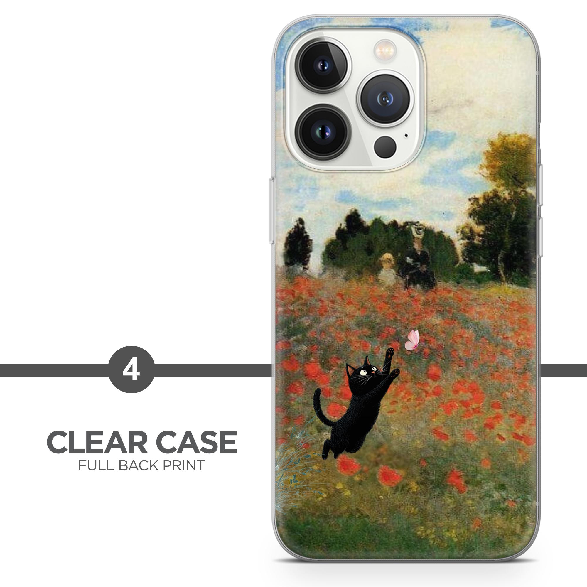 Monet Cat Meme iPhone Case: Funny Art Parody, Protective TPU Gel Cover ...