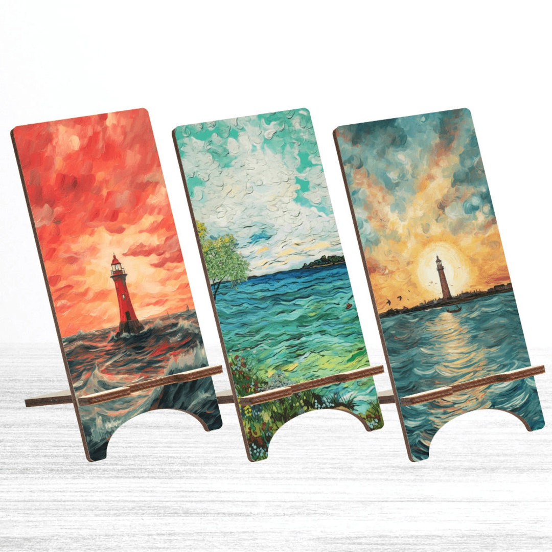 Painting Wood Phone Stand Landscape Holder for iPhone 14 13 - Etsy