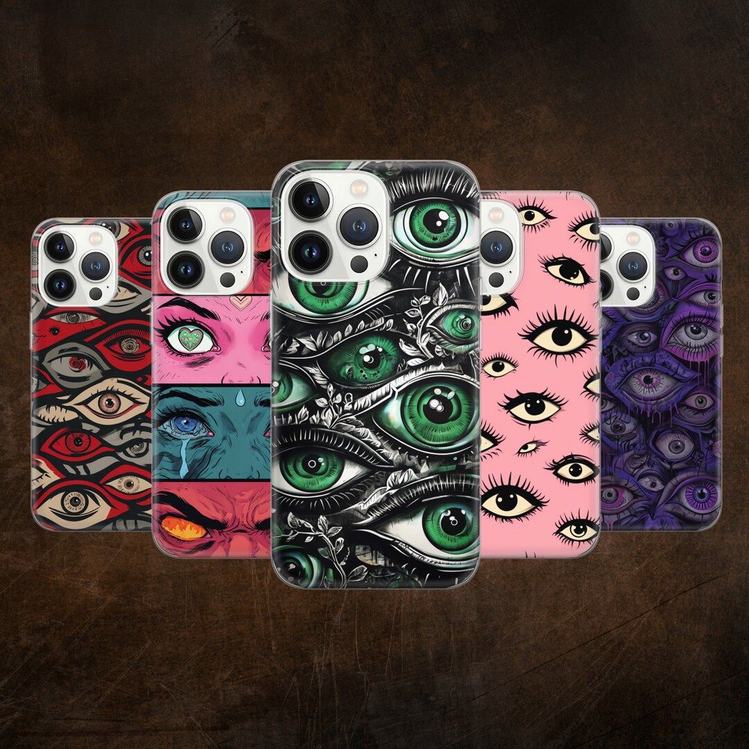 Creepy Eyes Phone Case Horror Grunge Art Cover for iPhone 16e, 15, 14 ...