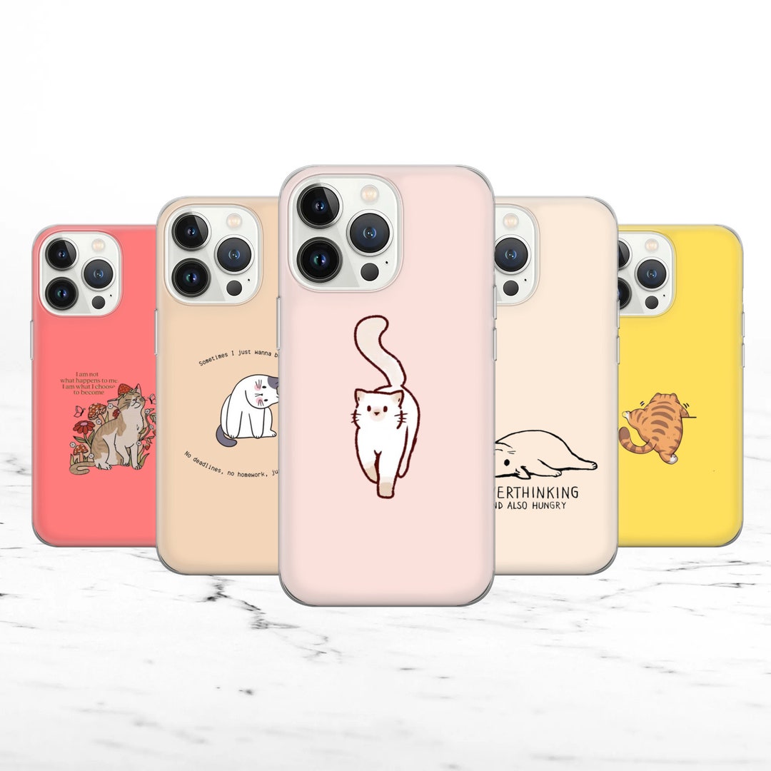 Cartoon Cat Phone Case Pets Cover for iPhone 15pro, 14, 13, 12, 11 ...