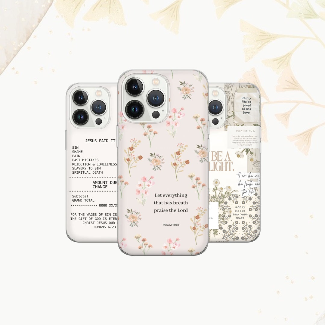 Scripture Phone Case Prayer Cover for iPhone 15 14 13 SE Samsung S24 ...