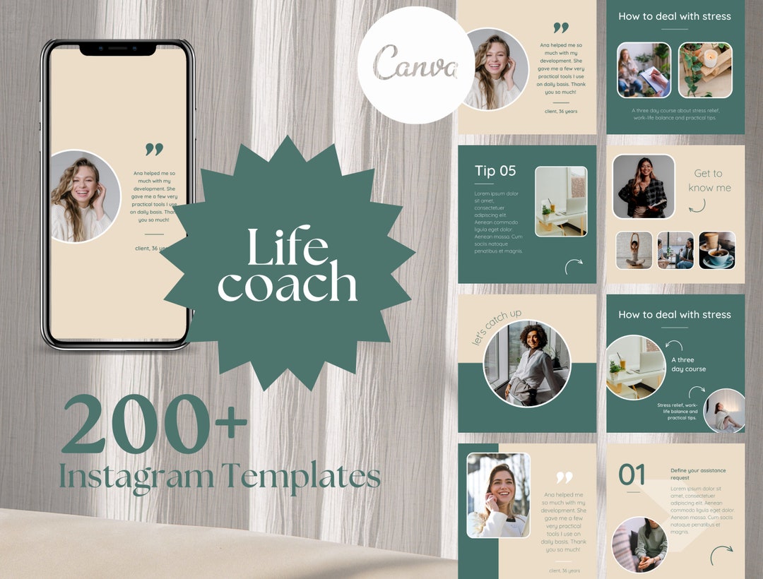 Life Coach Template Instagram Coaching Template Canva Coaching Bundle ...
