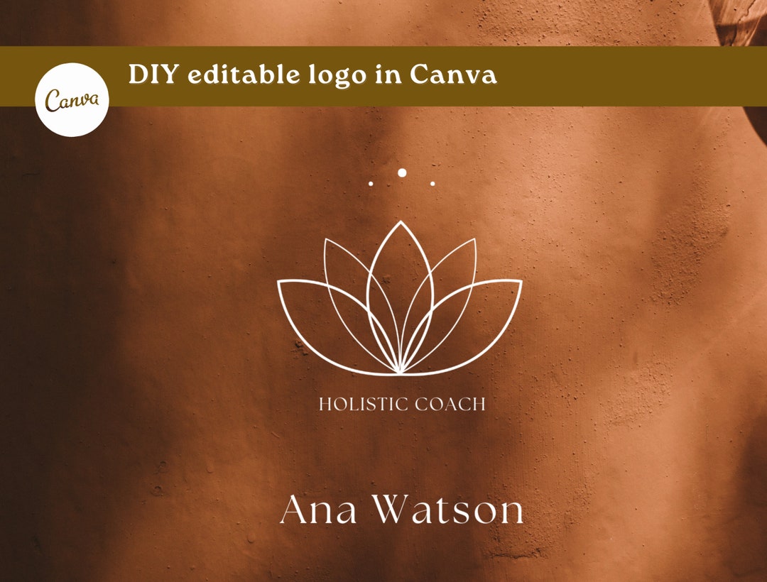 Holistic Logo Coach Logo Lotus Logo Canva Boutique Logo DIY Design ...