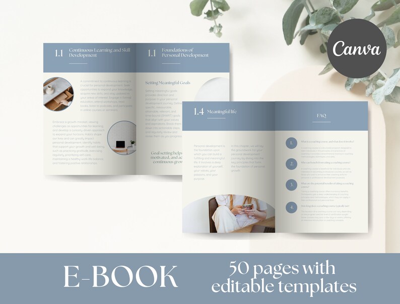 Ebook Template Canva, Coaching Ebook, Life Coach Template, Mindfulness ...