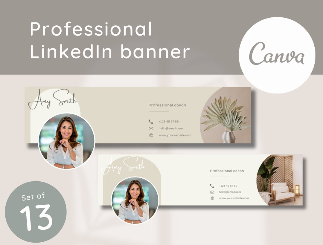 Linkedin Banner Canva Linkedin Template Professional Banner Editable ...