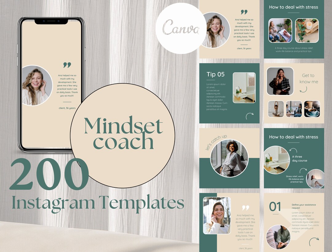 Mindset Coach Template Instagram Coaching Template Canva Coaching ...