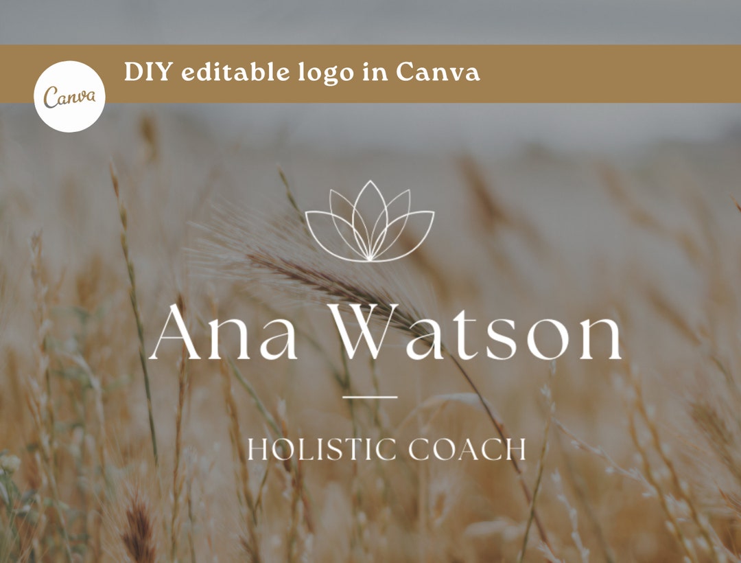 Holistic Logo Coach Logo Lotus Logo Canva Boutique Logo DIY Design ...