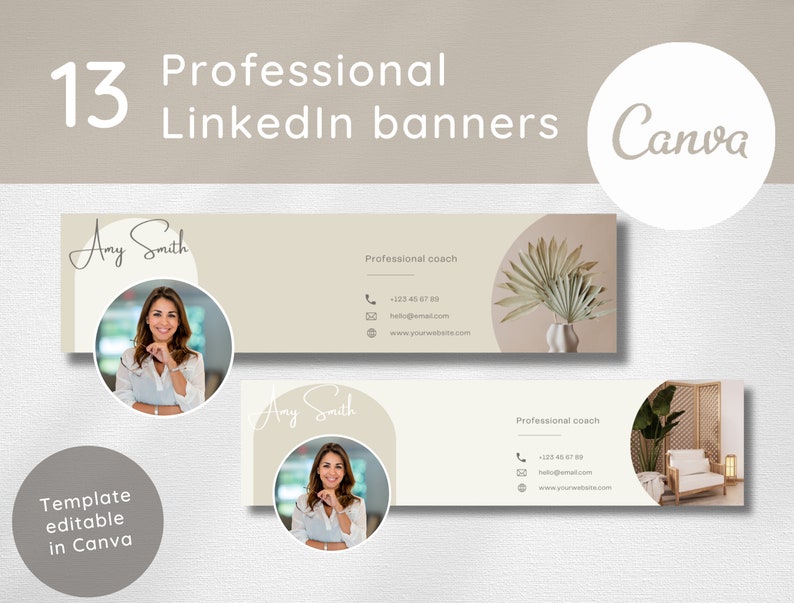 Linkedin Banner Canva Linkedin Template Professional Banner Editable ...