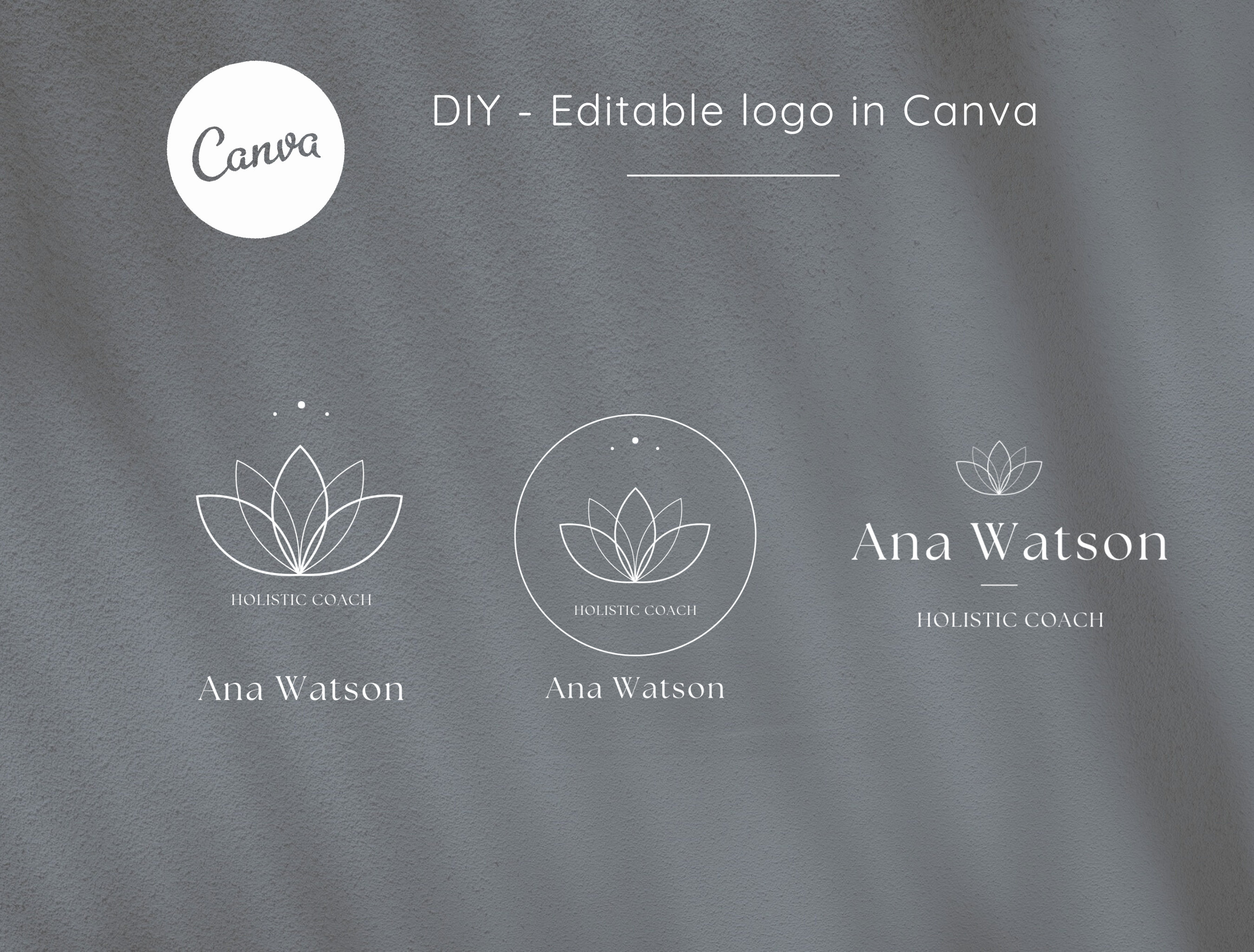 Holistic Logo Coach Logo Lotus Logo Canva Boutique Logo DIY Design ...