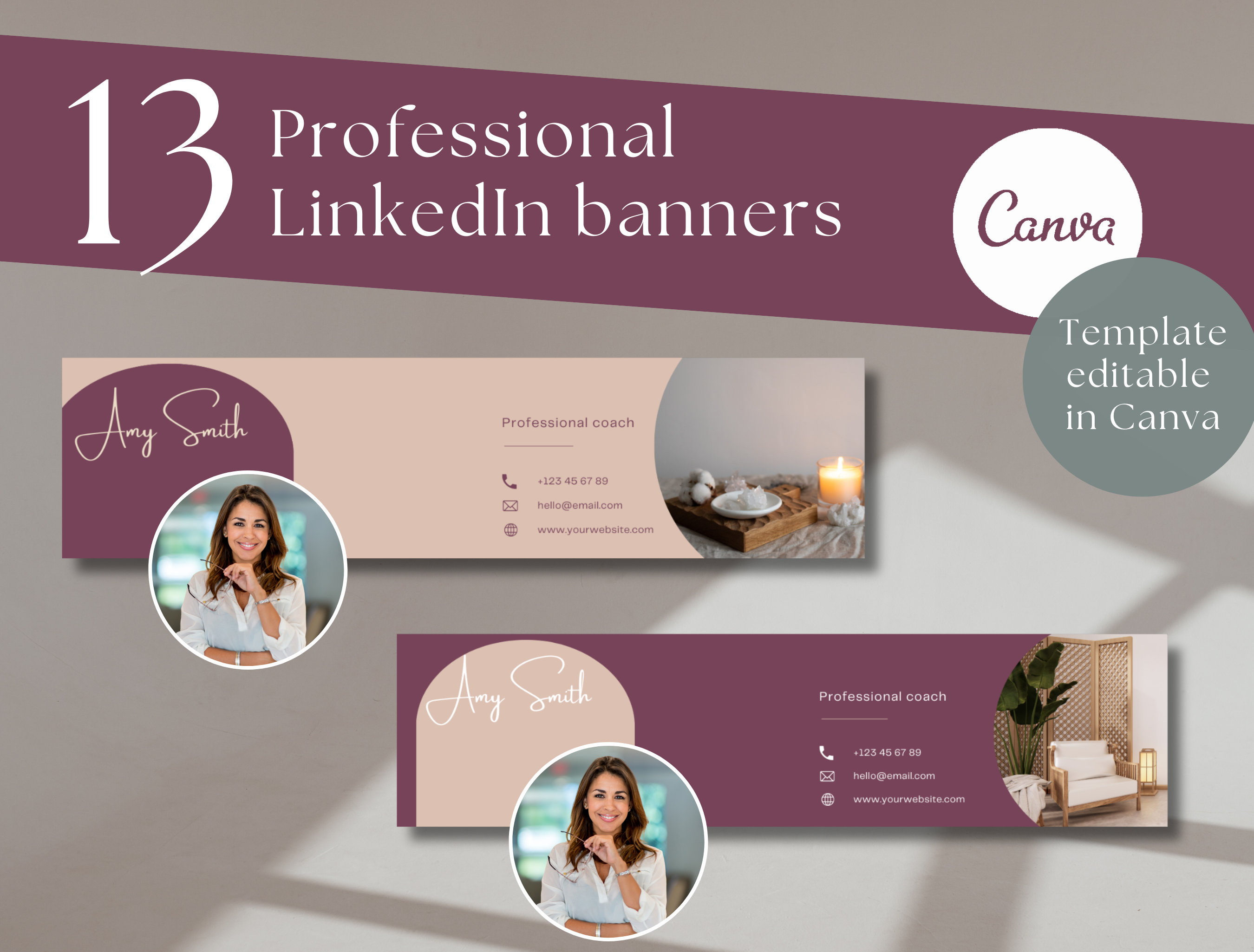 Editable Professional Linkedin Banner, Linkedin Banner With Contact ...