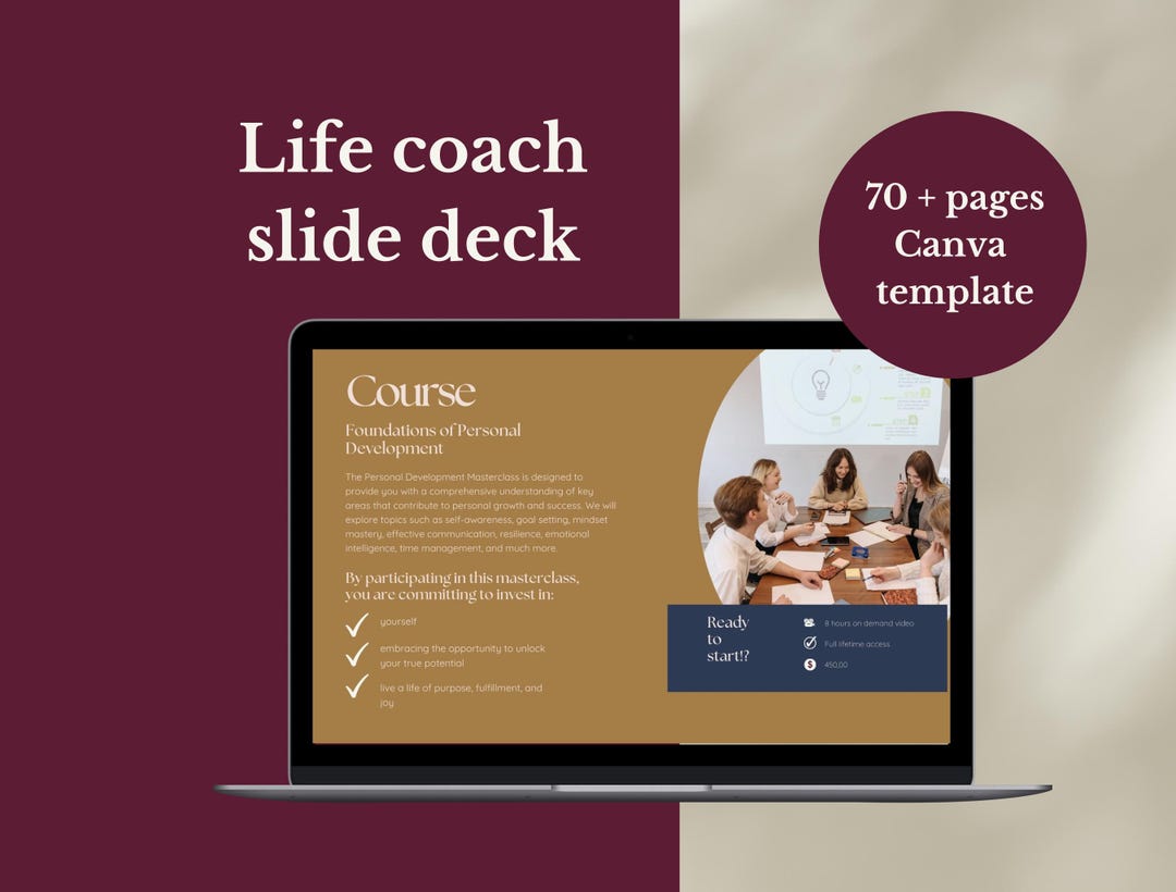 Business Slide Deck Template Canva, Coaching Webinar Template, Modern ...