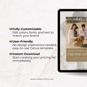 Photography Workflow Price List Template for Photographers Customizable Canva Pricing Guide for ...