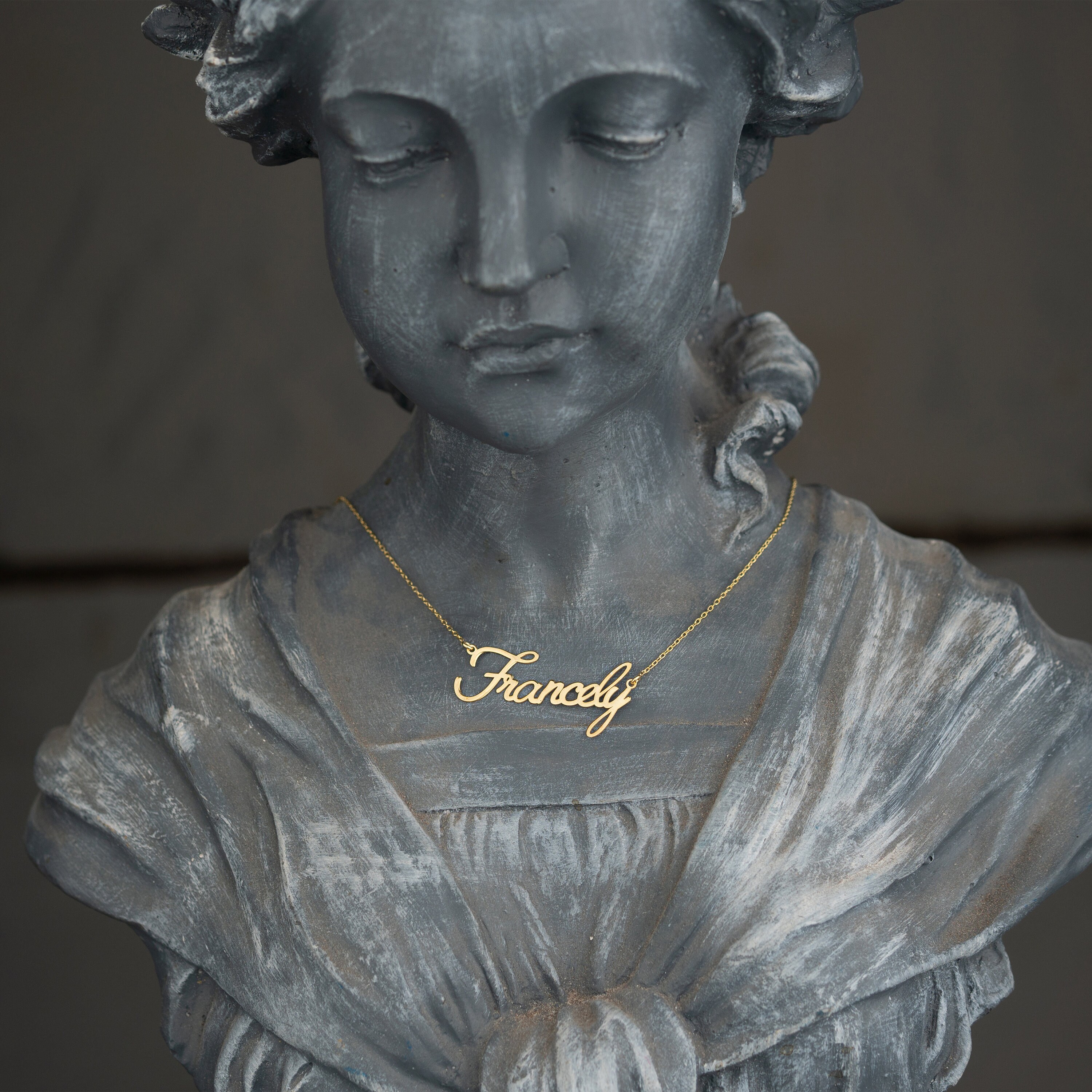 14k Gold Name Necklace Dainty Name Necklace Handmade Jewelry Name
