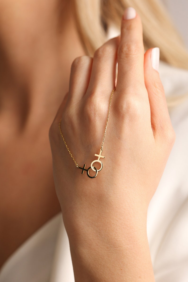 14k Gold Filled Lesbian Necklace Lesbian Pride Jewelry - Etsy