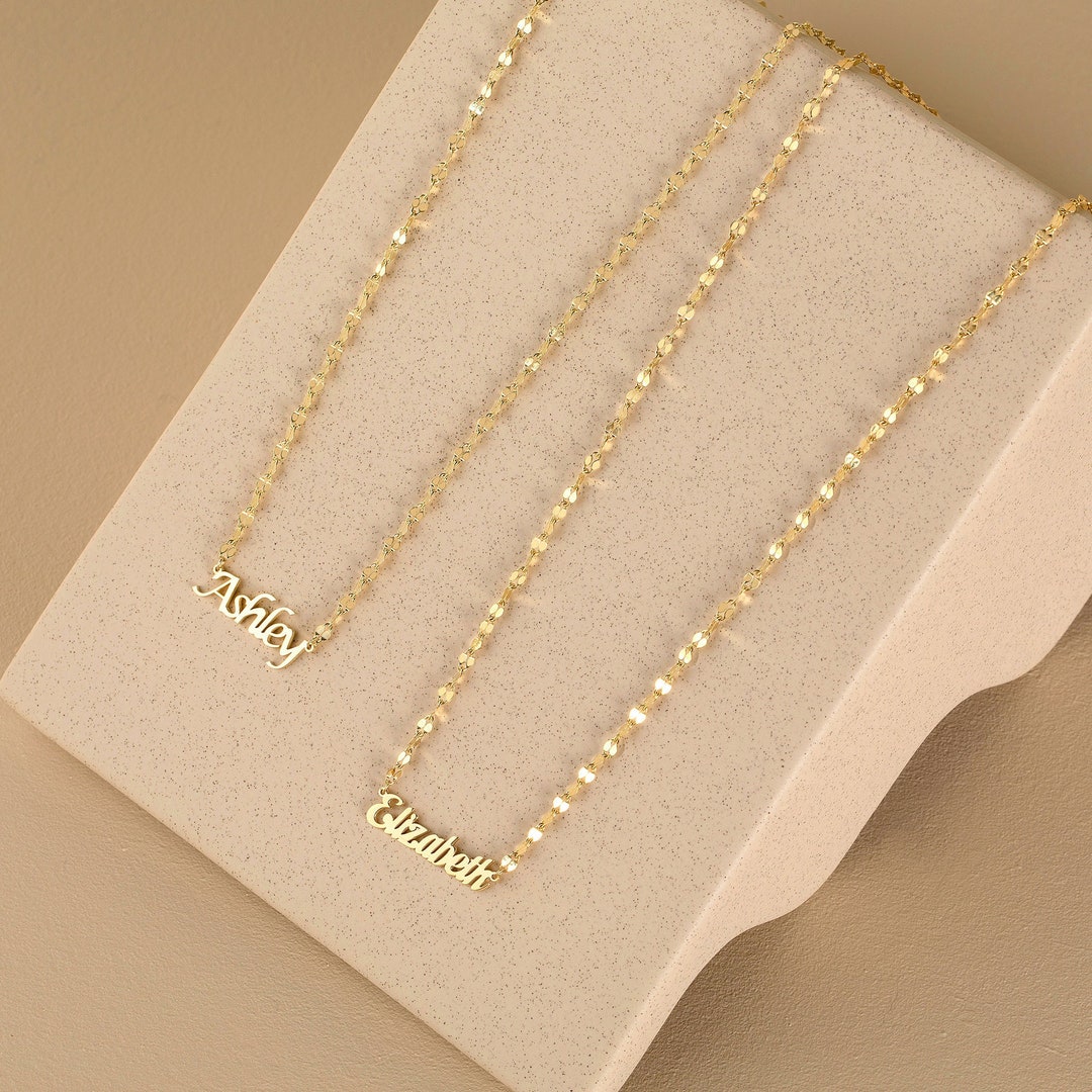 14k Gold Name Necklace, Custom Name Necklace, Personalized Name ...