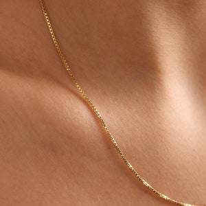 Box Chain Necklace, Gold Box Chain, Gold Chain , 14K Solid Gold Box ...