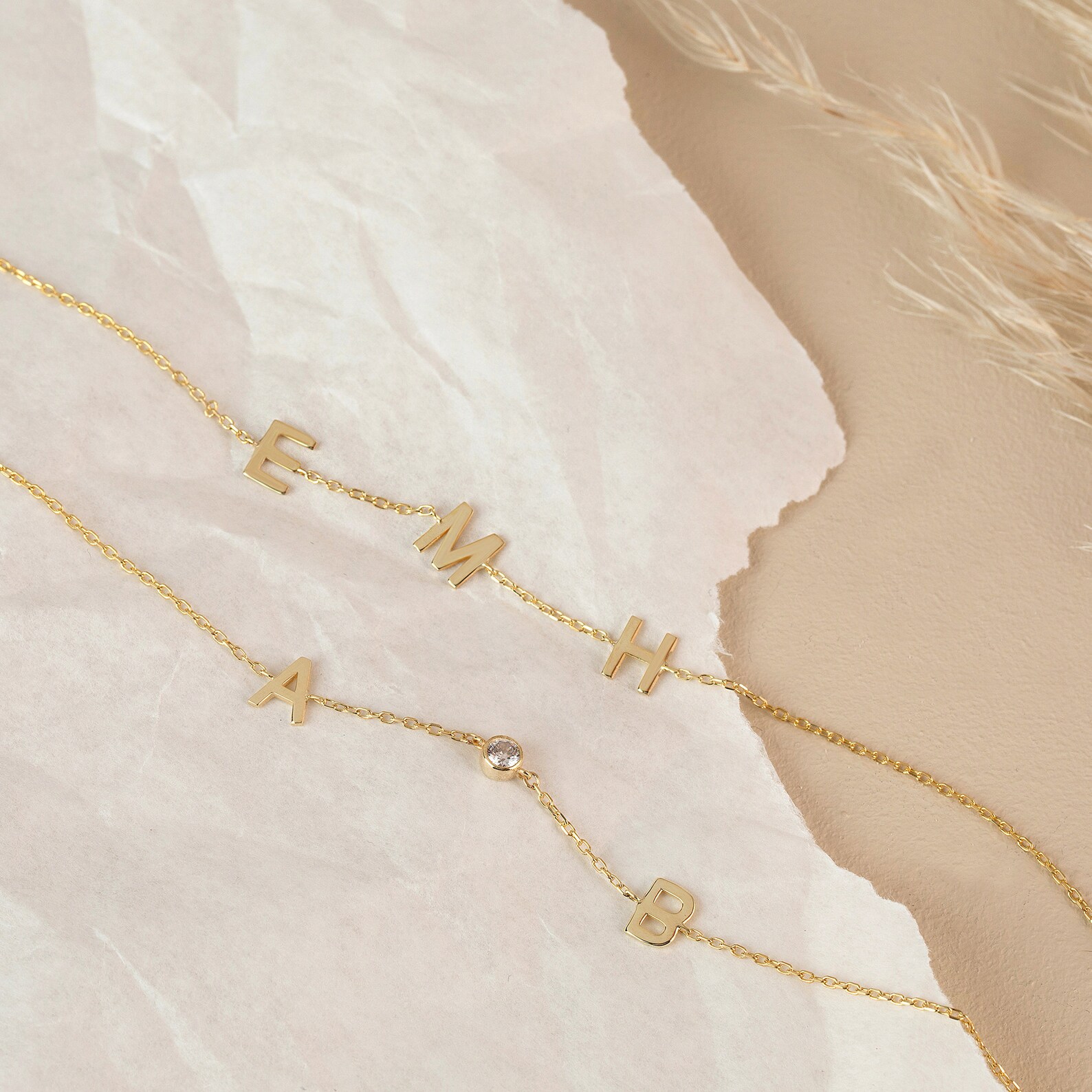 Birthstone Initial Bracelet: Personalized Gold Filled Charm Bracelet - Etsy