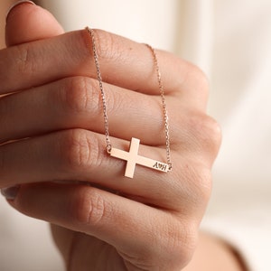 Cross Name Necklace, Personalized Cross Necklace, Christian Gifts ...