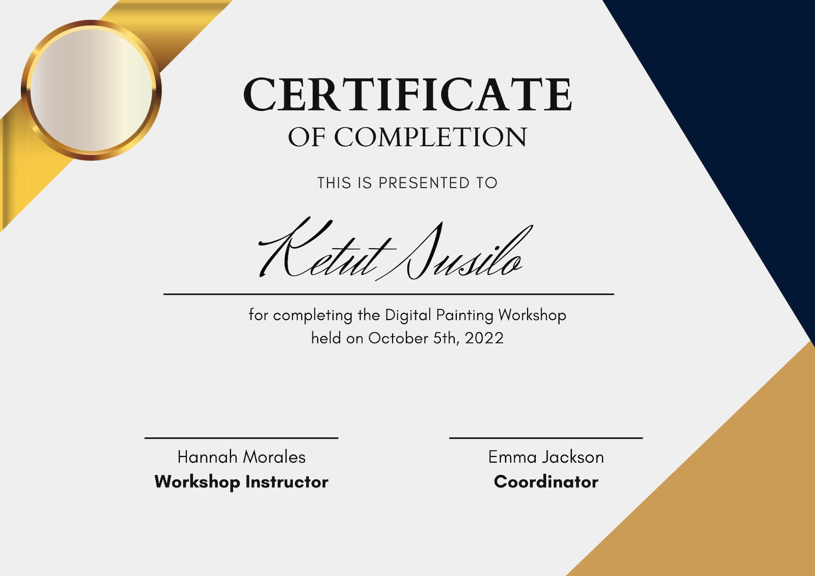Certificate of Completion Template, Printable Certificate, Editable ...