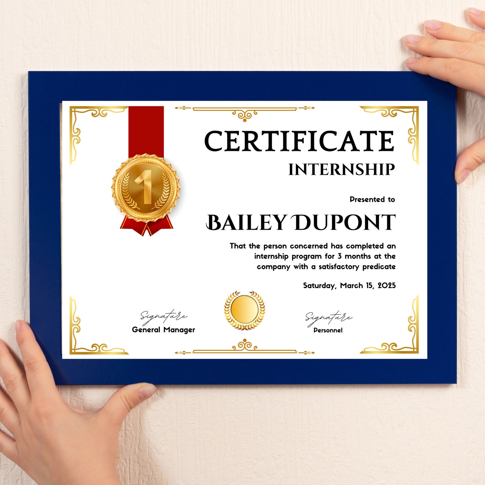 Certificate of Internship Template, Editable Certificate of Completion ...