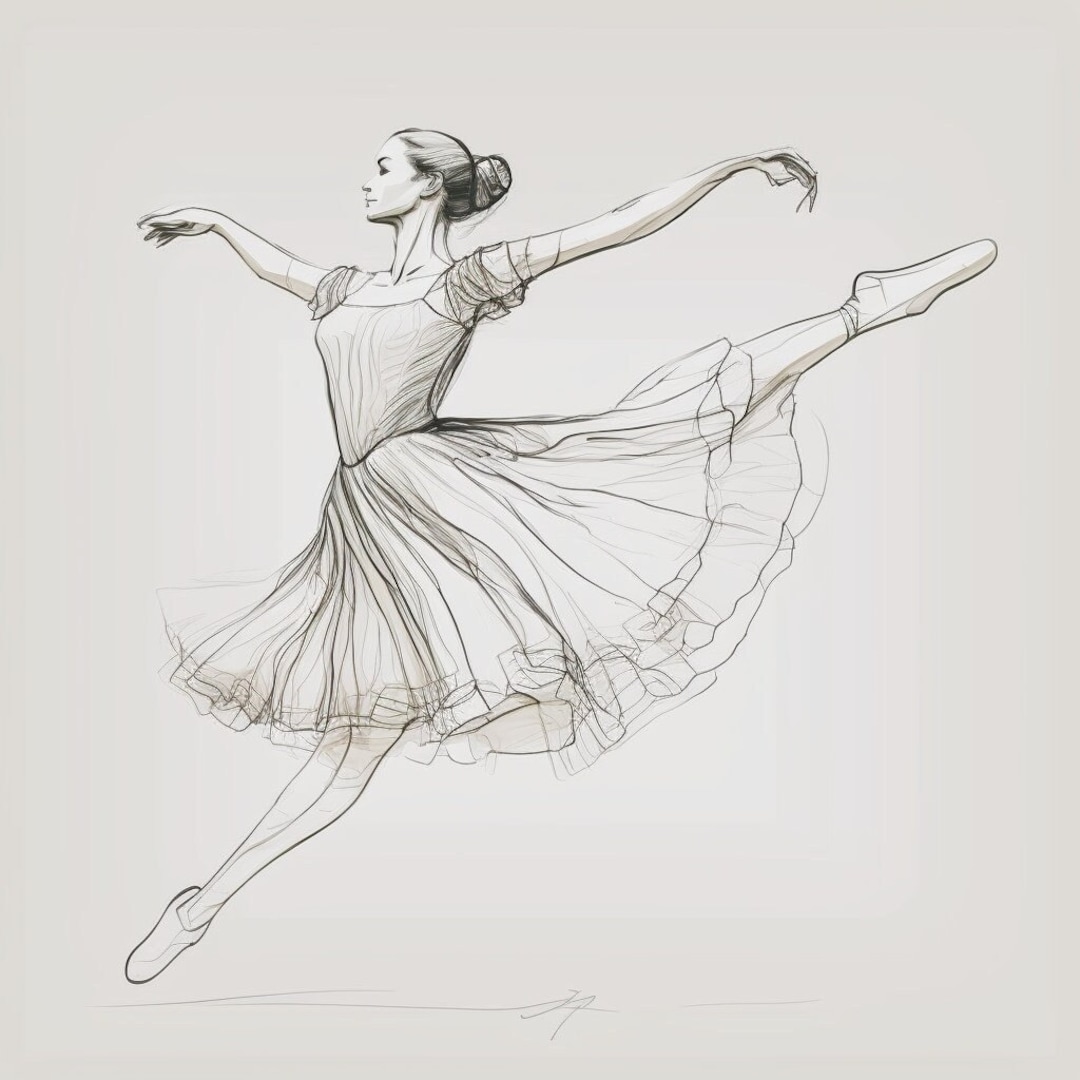 Ballet Dancer, Line Drawing - Etsy