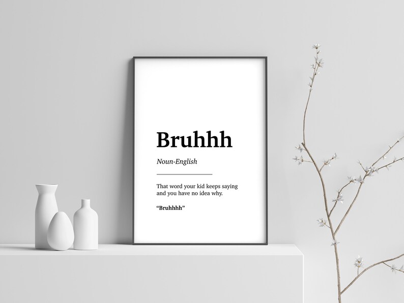 Bruh Boys Room Prints Kids Room Decor Dictionary Definition Kids Slang ...