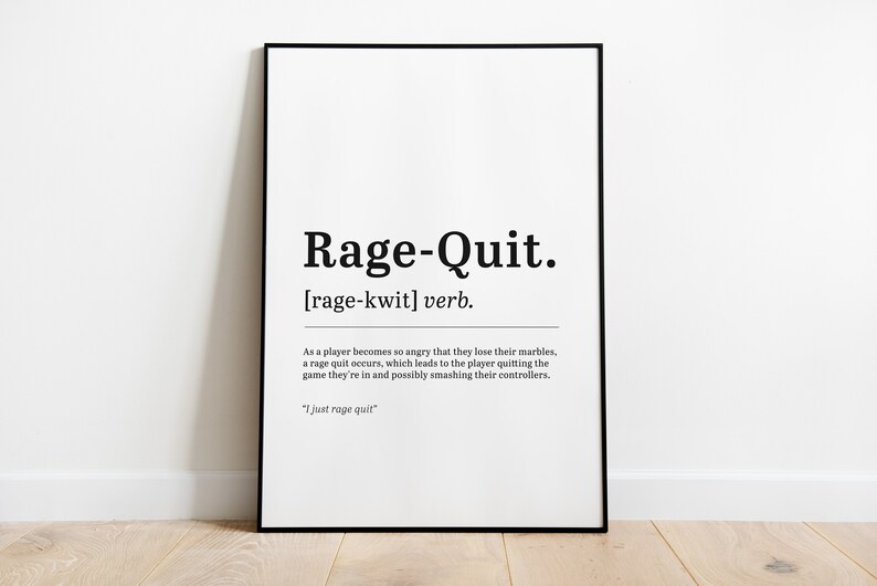 Printable Gaming Posters | Set of 3 | Ragequit | Lag | Noob ...