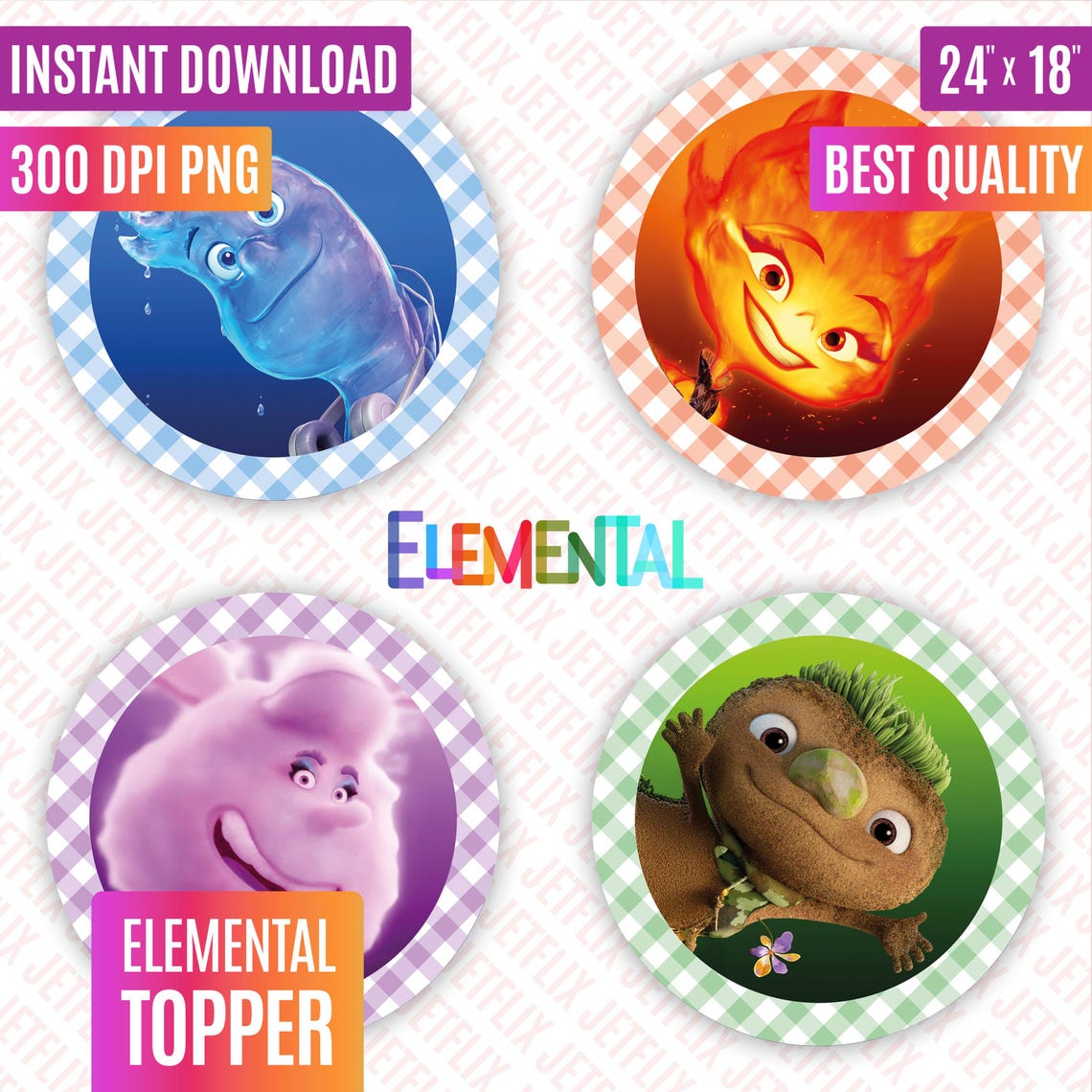 Elemental Cake and Cupcake Topper | Elemental Movie Print | Ember Wade ...