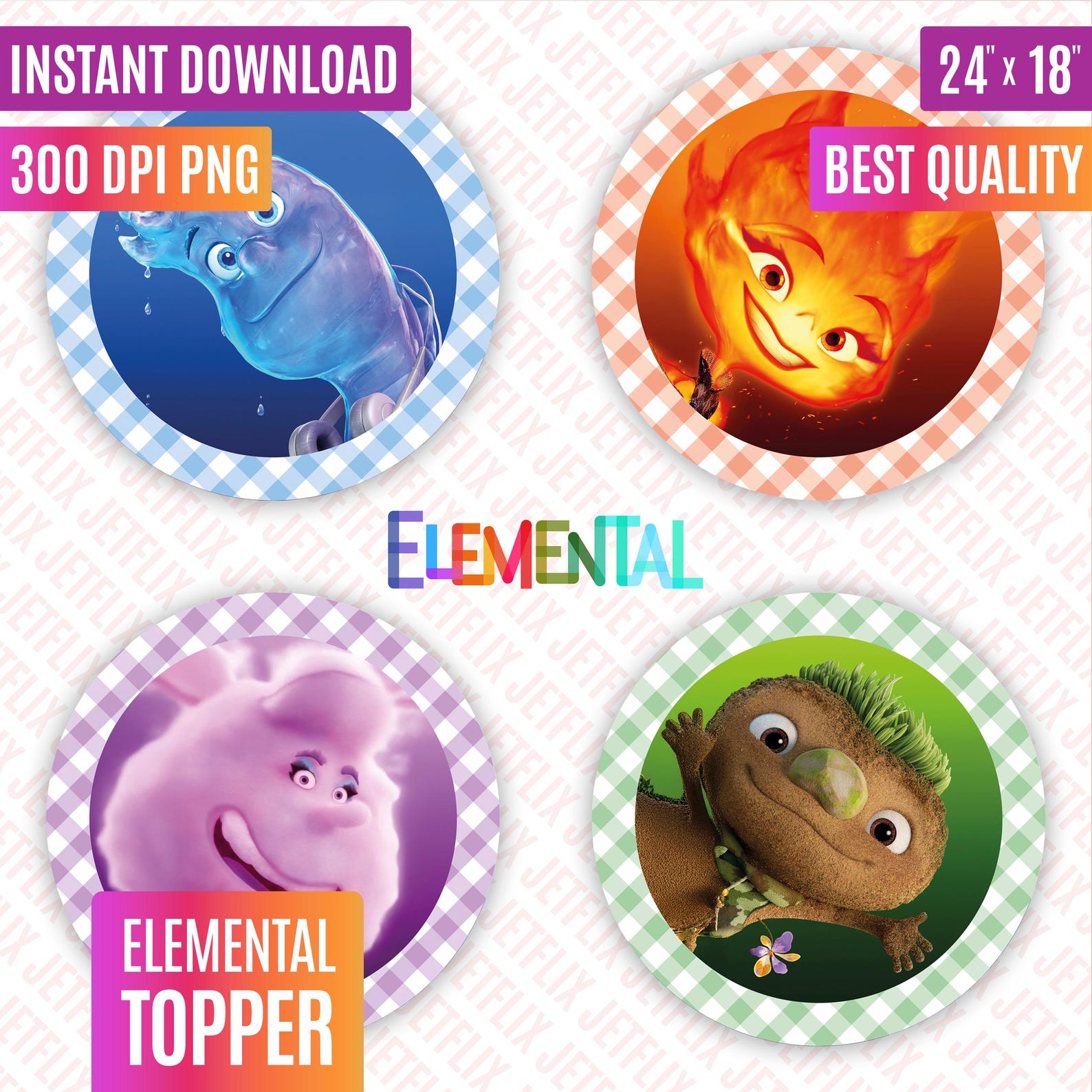 Elemental Cake and Cupcake Topper | Elemental Movie Print | Ember Wade ...