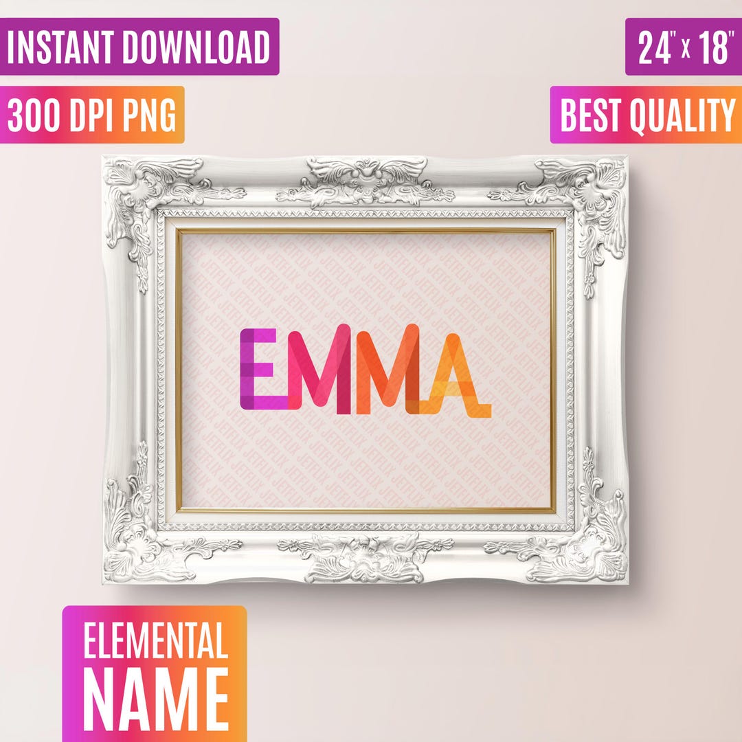 Elemental Name PNG | Name Emma PNG | Elements Font PNG | Colorful Name ...
